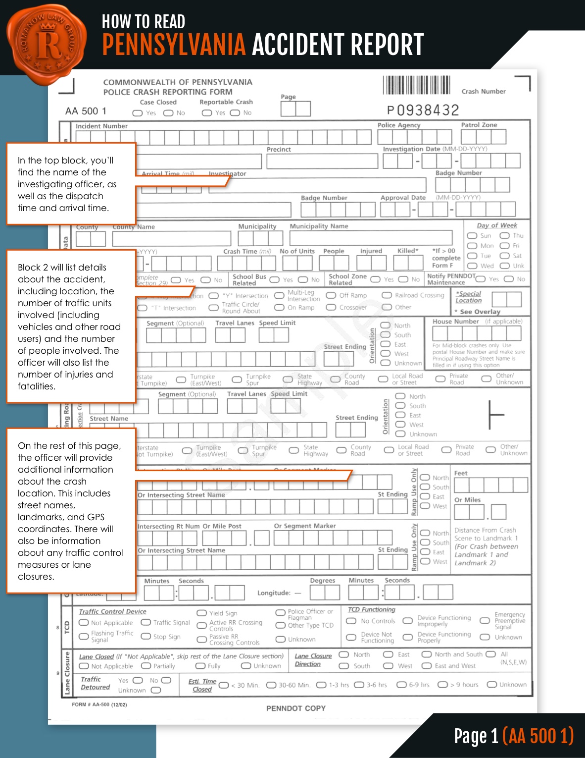 Police Accident Report Form